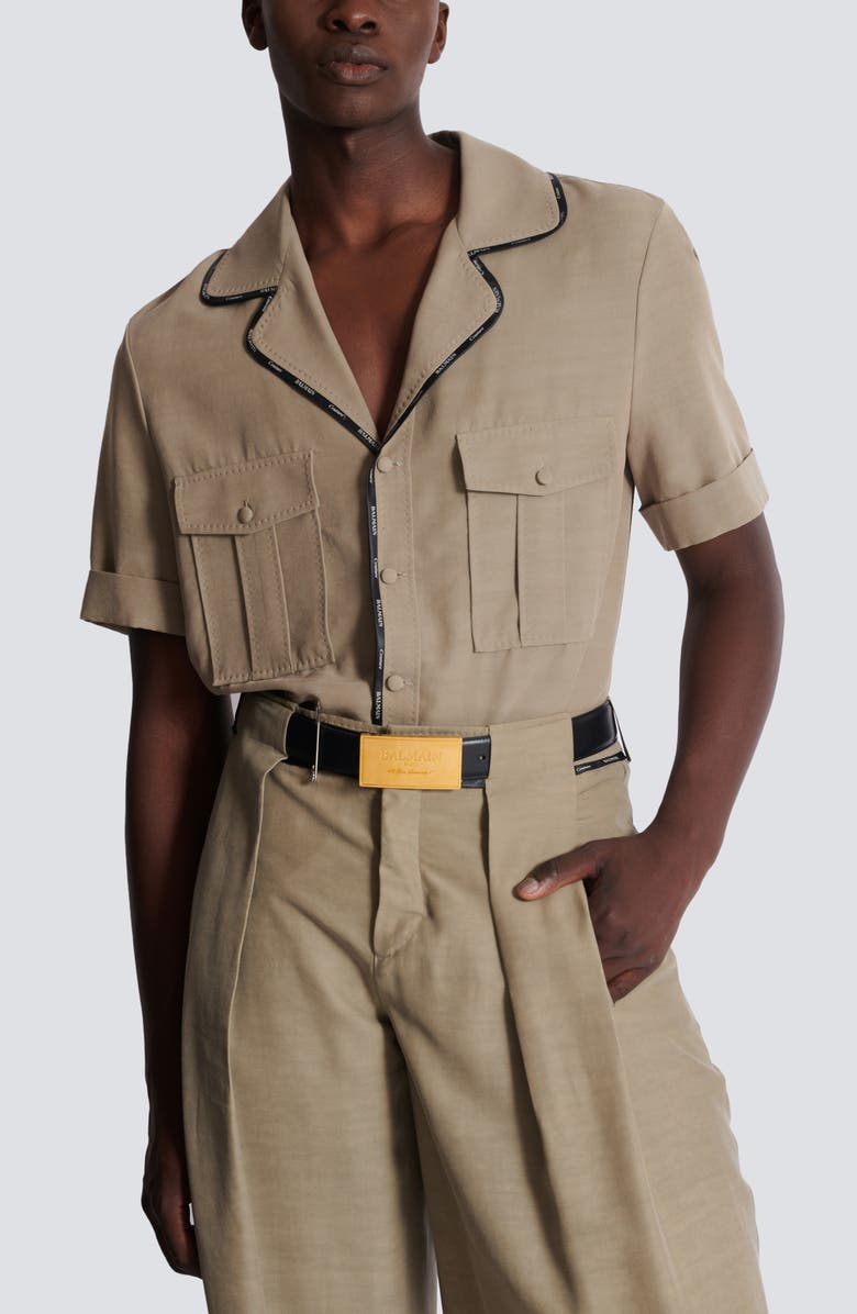 Balmain Safety Pin Leather Belt | Nordstromrack