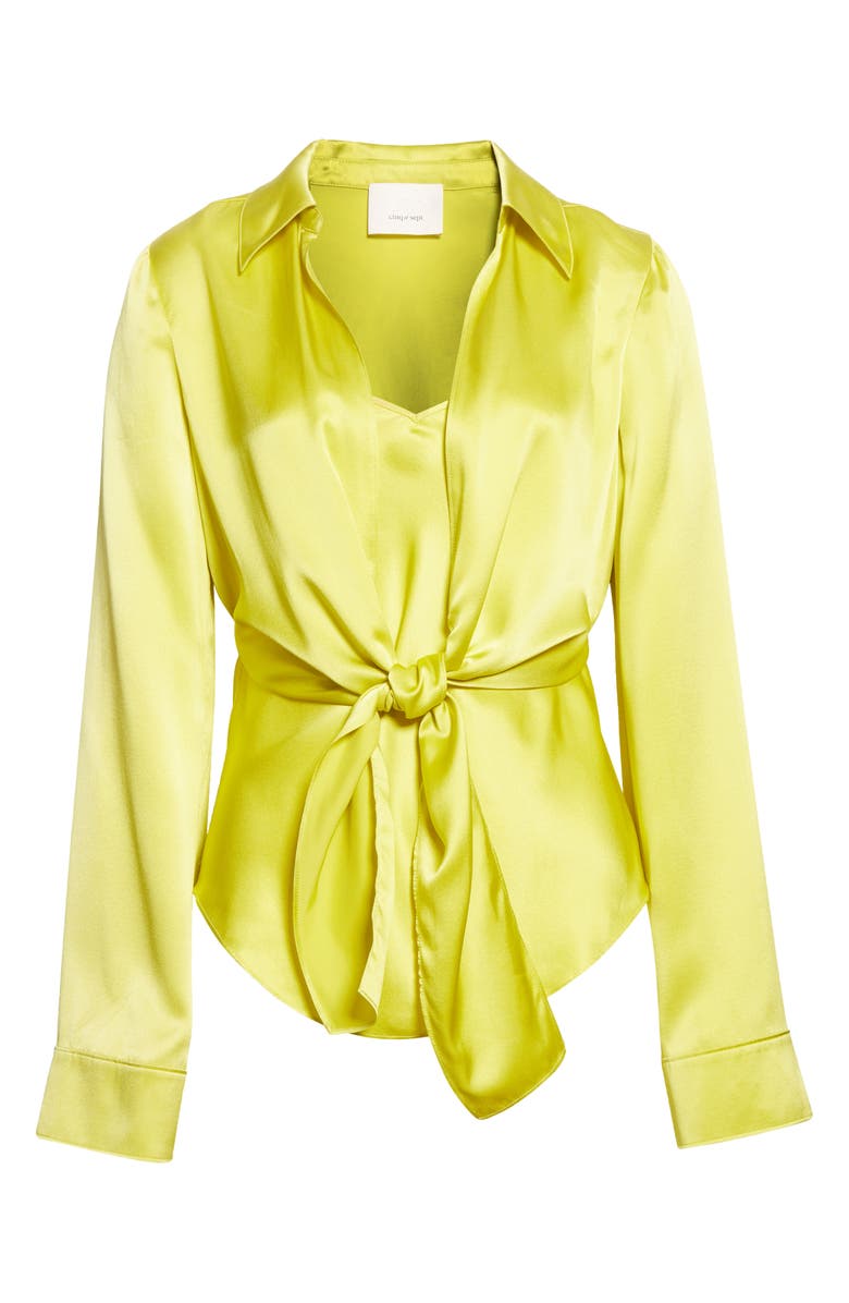 Cinq à Sept Ally Tie Front Silk Top | Nordstromrack