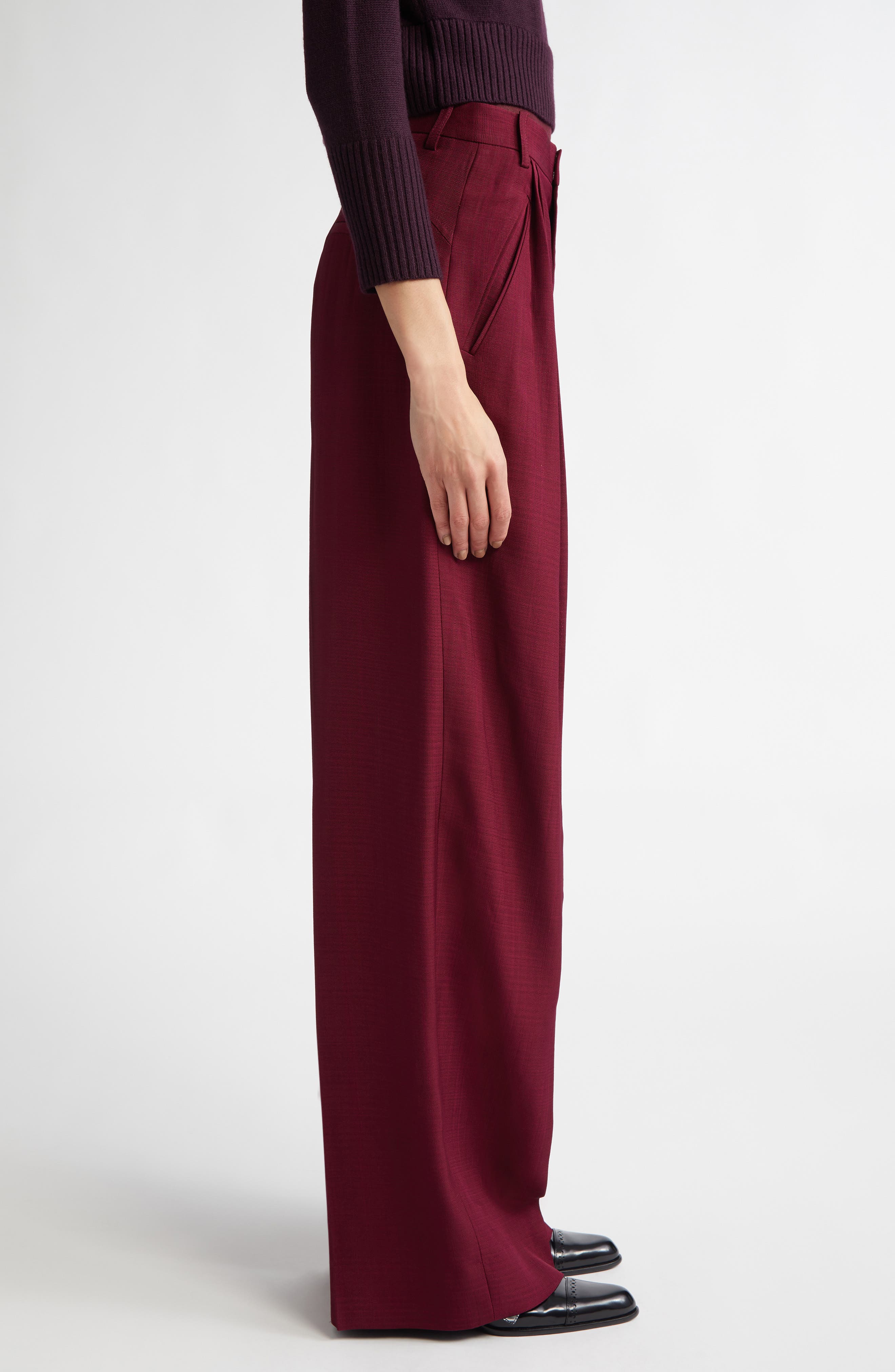 Victoria Beckham Pleated Wide Leg Trousers | Nordstrom