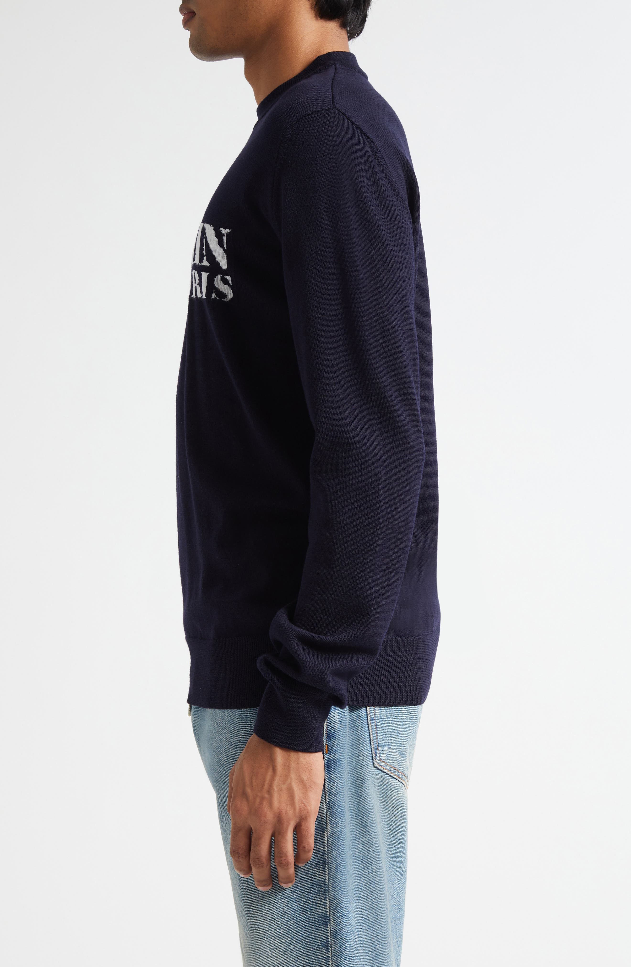 Balmain Stamp Logo Jacquard Merino Wool Sweater (Men) | Nordstrom