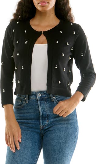 Nina Leonard Faux Pearl & Rhinestone Bolero | Nordstromrack