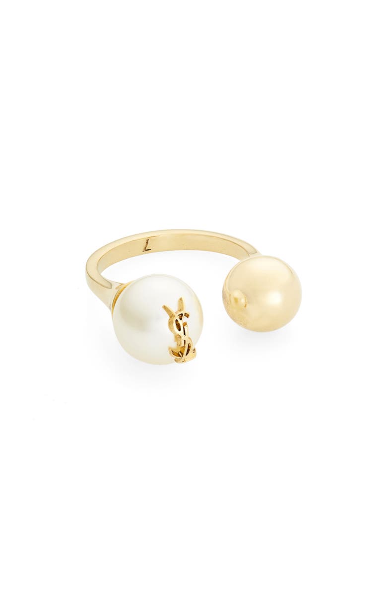 Saint Laurent YSL Imitation Pearl Open Ring | Nordstrom
