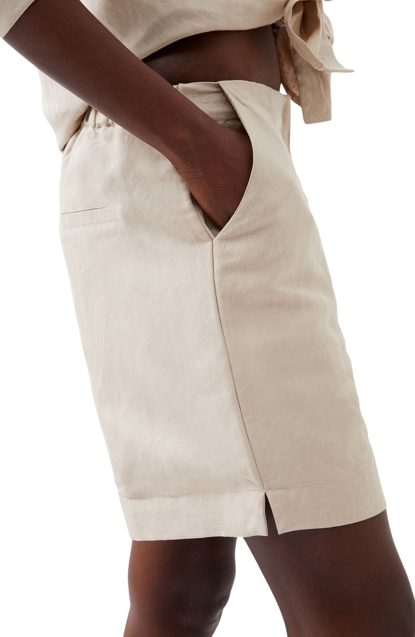 French Connection Birdie Linen Blend Tailored Shorts | Nordstromrack