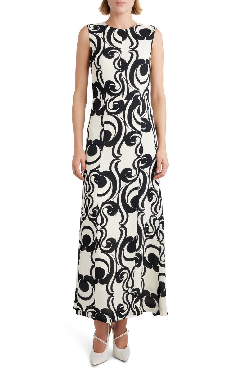 Dries Van Noten Swirl Print Paneled Sleeveless Dress | Nordstromrack