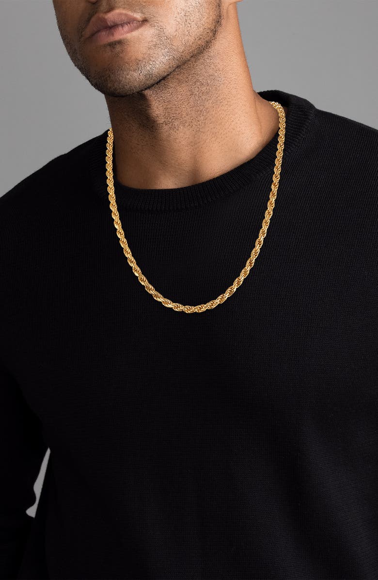 Esquire Men's Set of 2 14K Gold Plated Sterling Silver Rope Chain ...