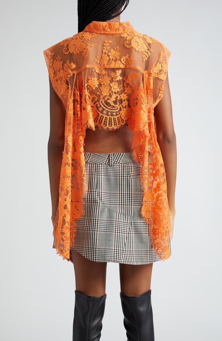 MONSE Open Back Sheer Floral Lace Top | Nordstromrack