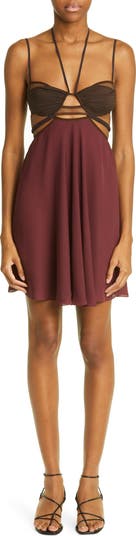 Nensi Dojaka Drape Double Bra Cutout Halter Dress | Nordstrom