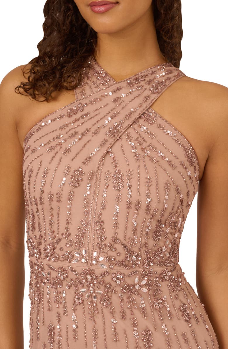 Adrianna Papell Beaded Mesh Mermaid Gown | Nordstrom