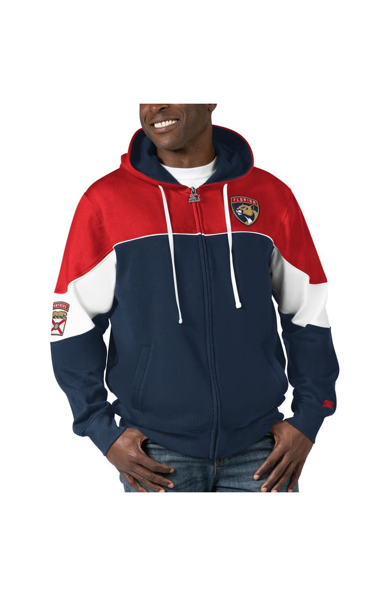 STARTER Men's Starter Navy/Red Florida Panthers Power Forward Full-Zip ...