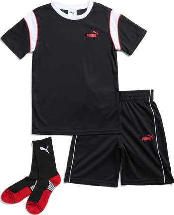 PUMA Kids' Interlock Mesh T-Shirt, Shorts & Socks Set | Nordstromrack