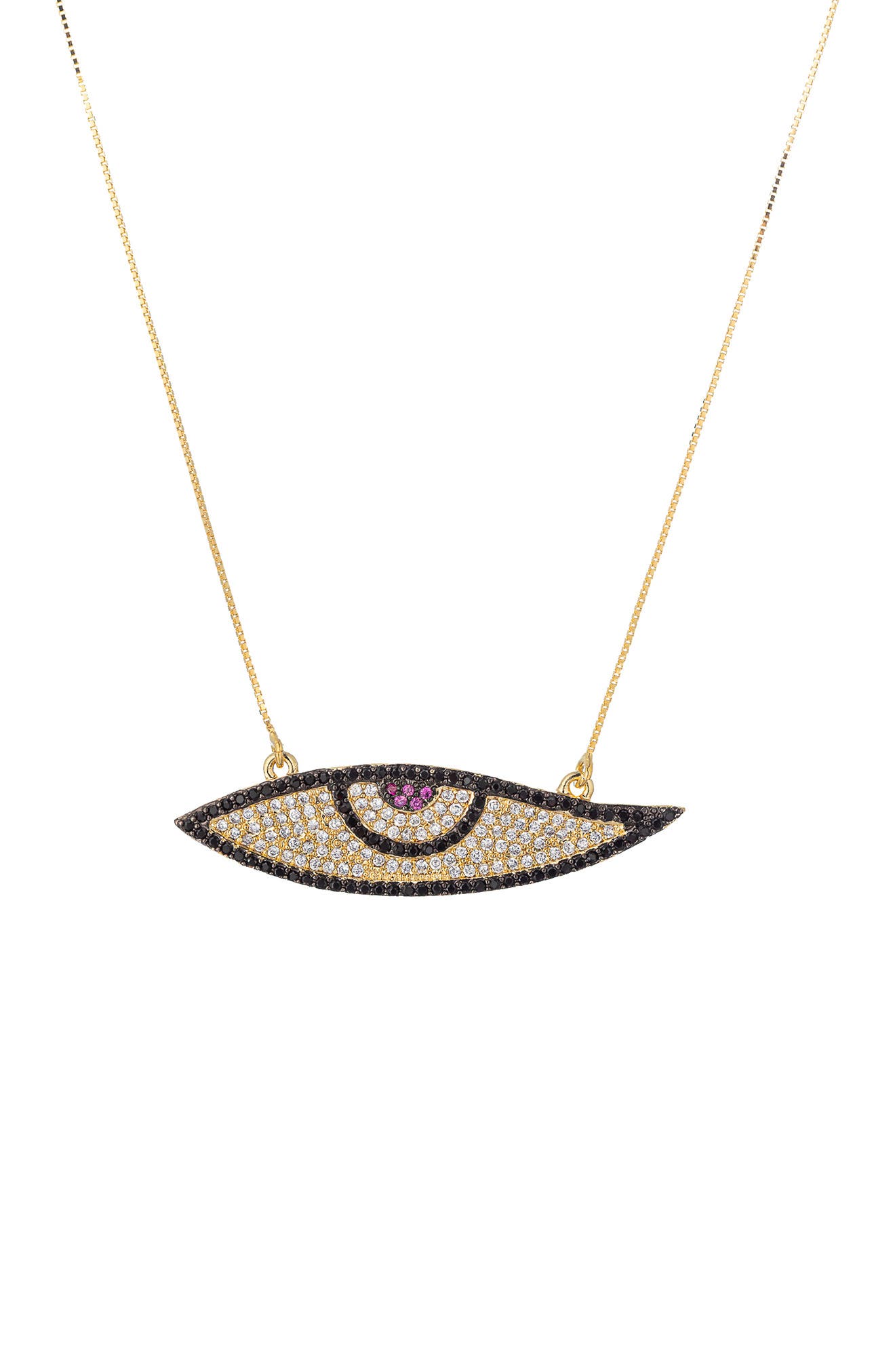 EYE CANDY LOS ANGELES 18K Gold Plated Sterling Silver Chain Pavé CZ ...