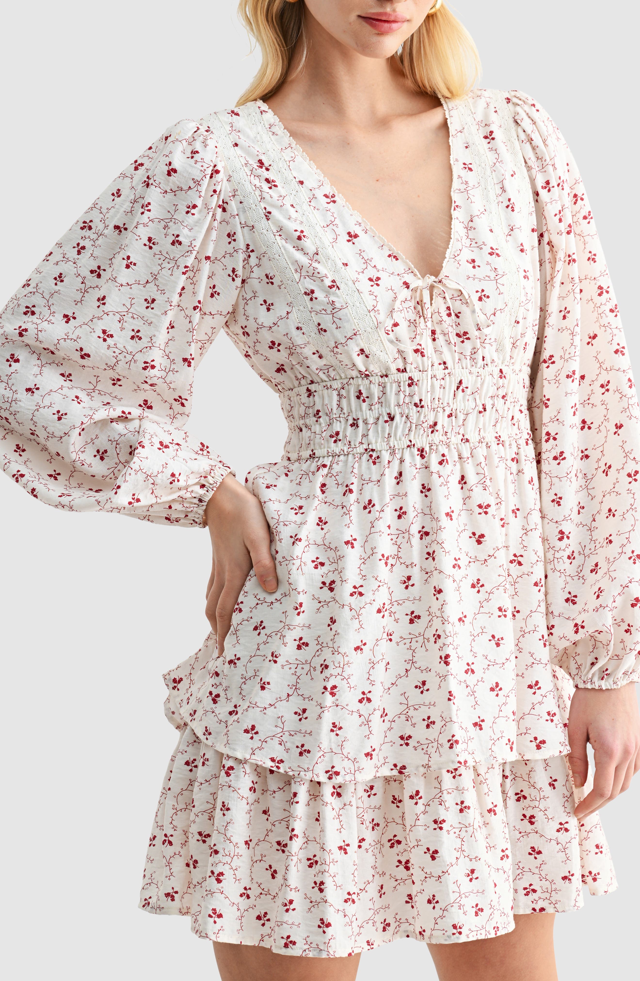 Lush Tiered Long Sleeve Minidress | Nordstromrack