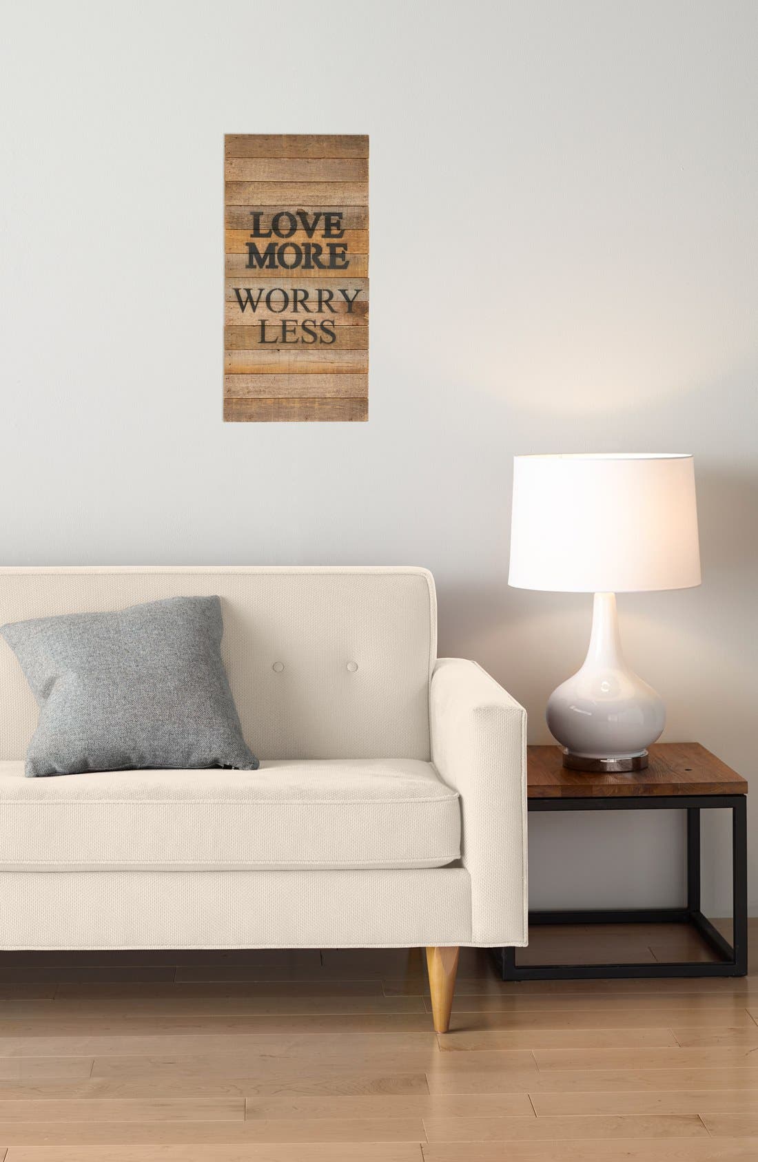 Second Nature By Hand 'Love More Worry Less' Repurposed Wood Wall Art ...