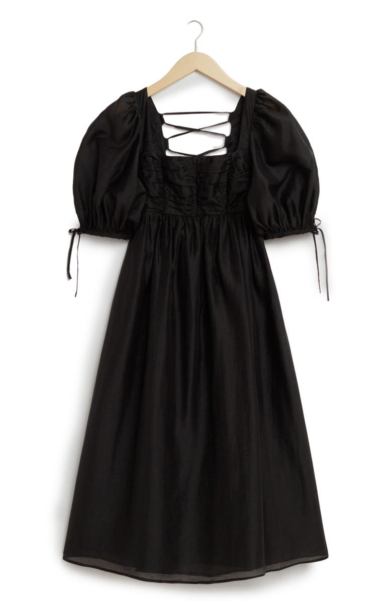 & Other Stories Puff Sleeve Lace-Up Back Dress | Nordstromrack