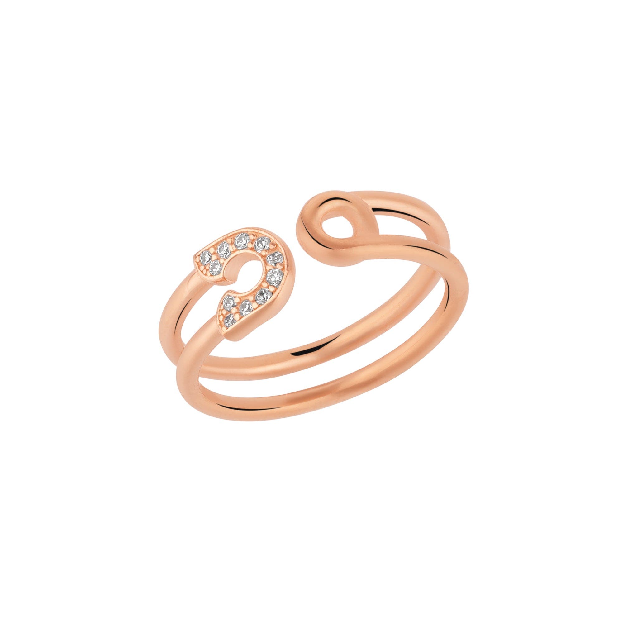 Sterling Silver Pave Jewelled Safety Pin Ring (Women) | Nordstrom