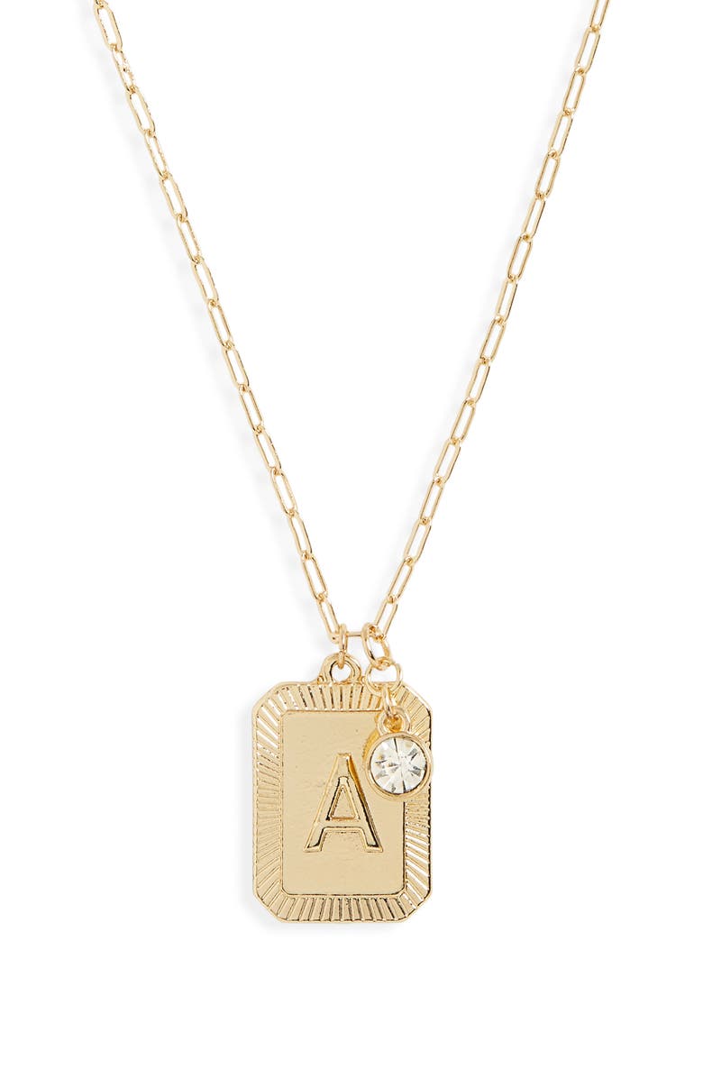 BP. Initial Plaque Pendant Necklace | Nordstromrack