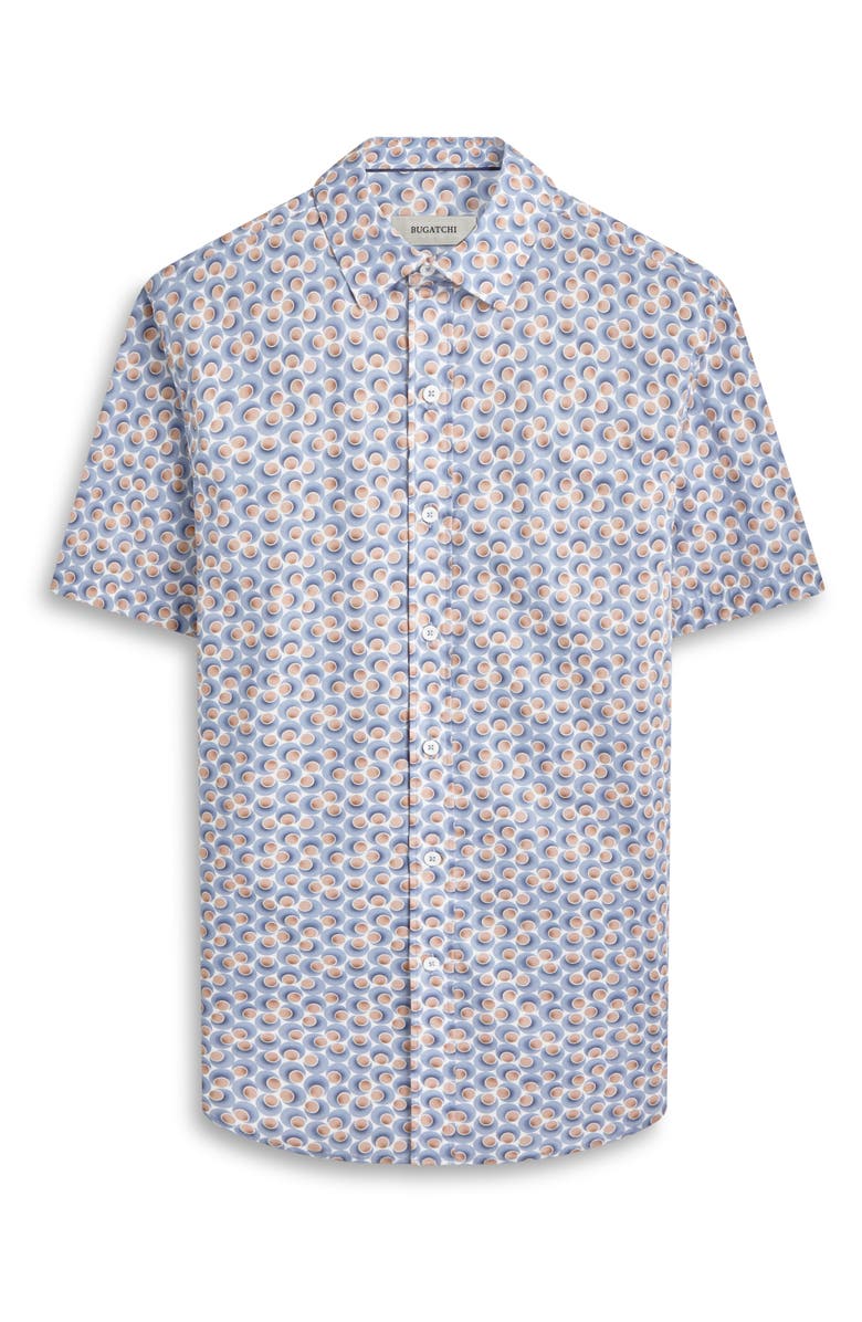 Bugatchi Orson Dot Print Short Sleeve Stretch Cotton Button-Up Shirt ...