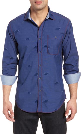 Bugatchi Shaped Fit Fil Coupé Sport Shirt | Nordstromrack