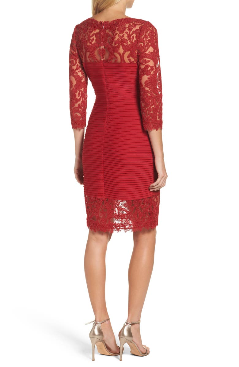 Tadashi Shoji Illusion Pintuck Sheath Dress | Nordstrom