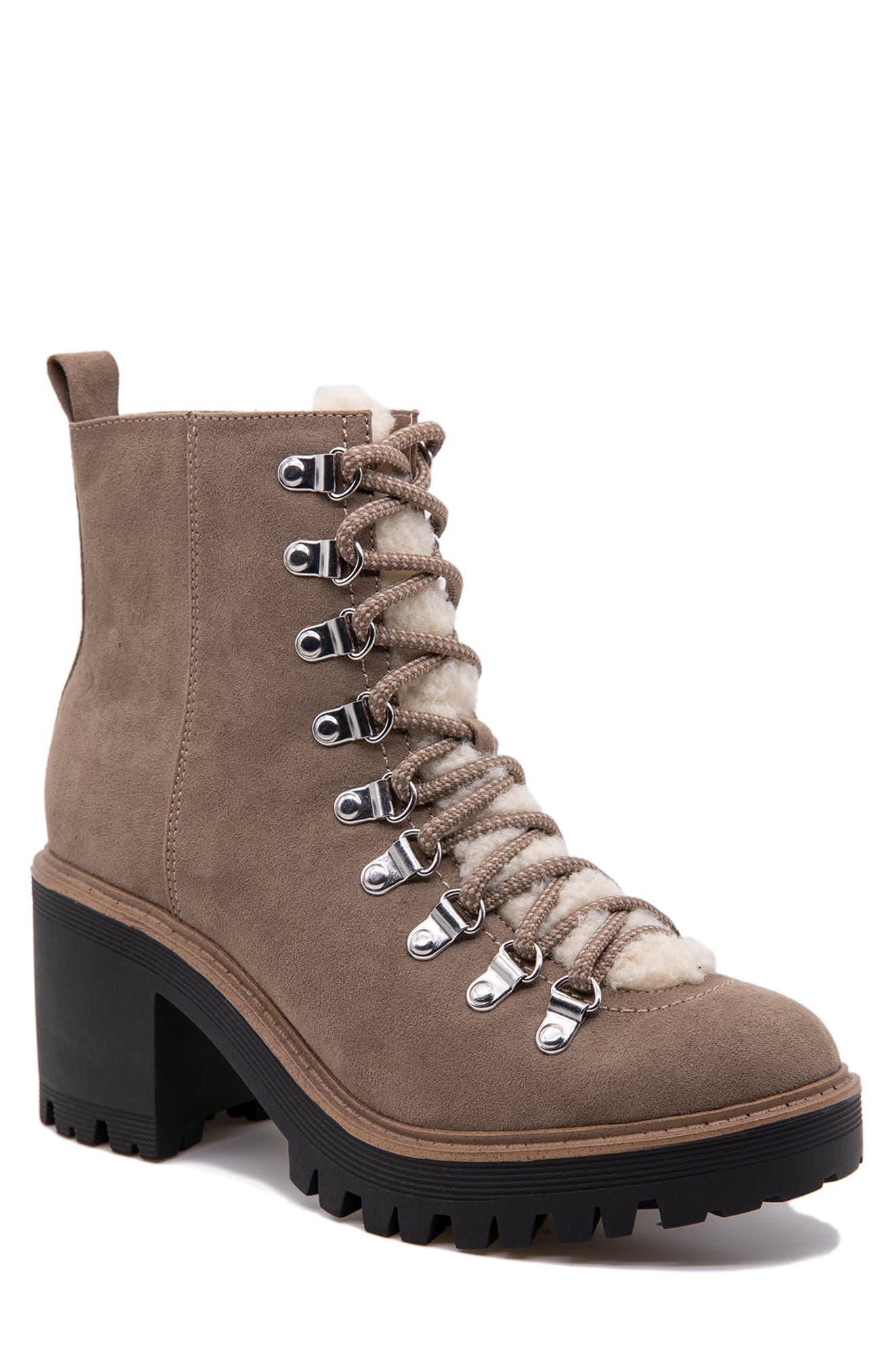 Esprit Flynn Lug Sole Faux Fur Lined Combat Boot (Women) | Nordstromrack