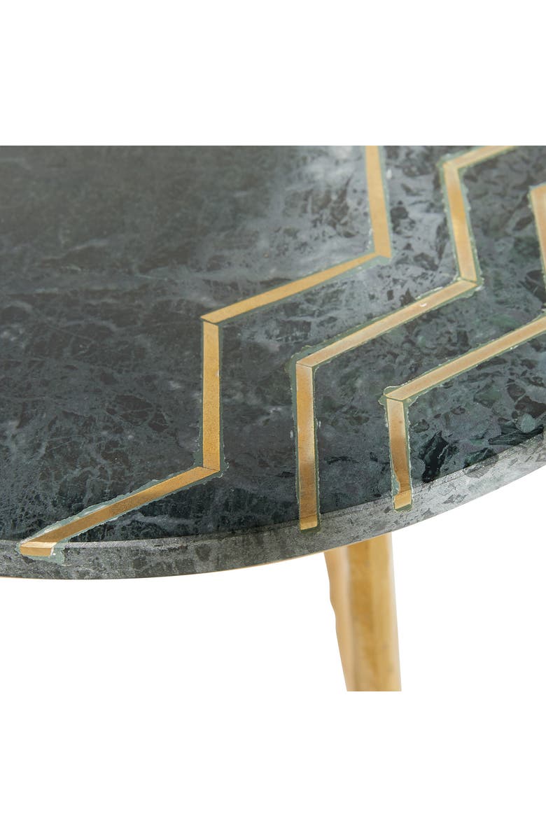 GINGER BIRCH STUDIO Goldtone Ceramic Accent Table with Black Marble Top ...