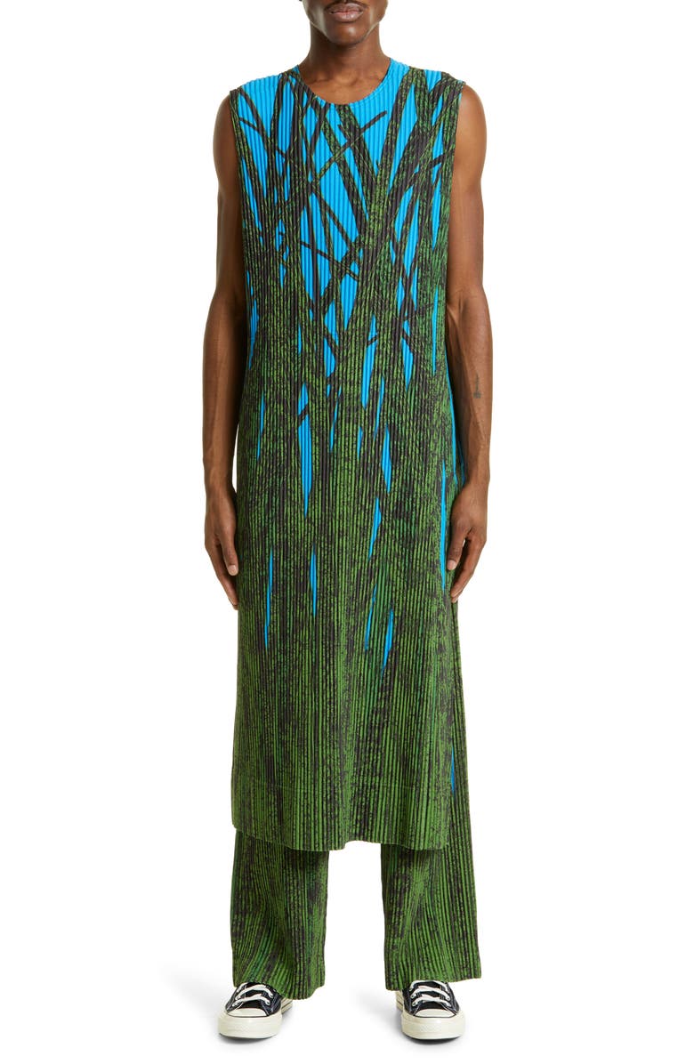 Homme Plissé Issey Miyake Grass Field Pleated Longline Blouse | Nordstrom