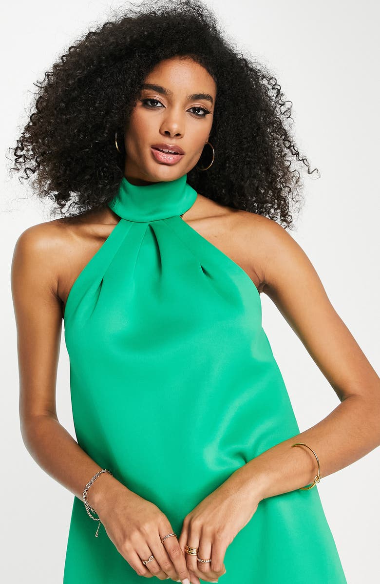 ASOS DESIGN Trapeze Halter Midi Dress | Nordstromrack