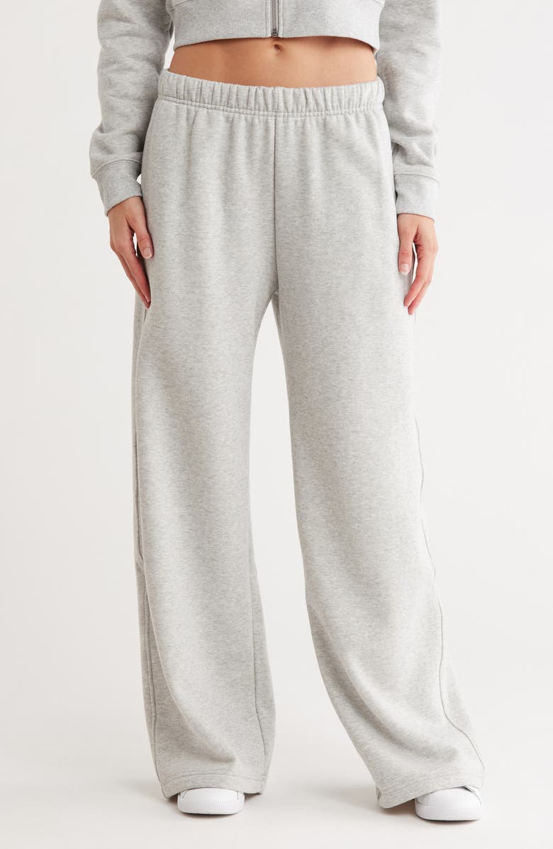 Good American Brushed Fleece Wide Leg Sweatpants | Nordstromrack