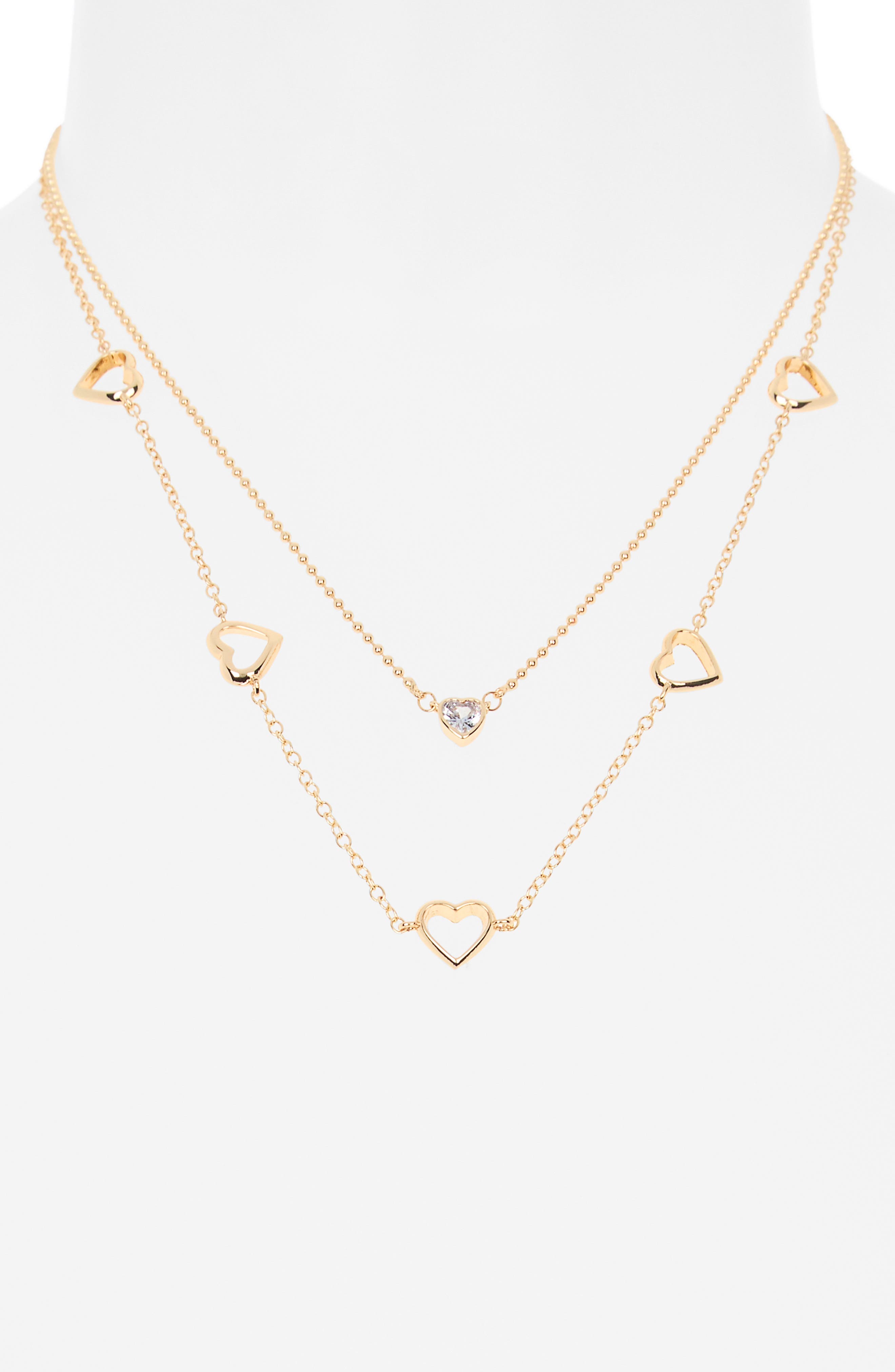 Leith Set of 2 Assorted Cubic Zirconia Chain Necklaces | Nordstromrack