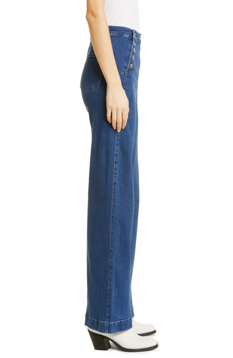 FRAME Snap High Waist Wide Leg Sailor Jeans | Nordstromrack