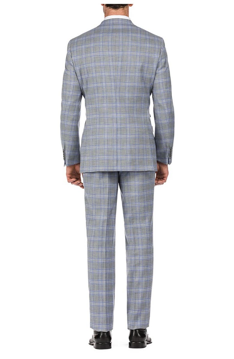 English Laundry Light Grey Windowpane Check Two Button Notch Lapel Slim ...