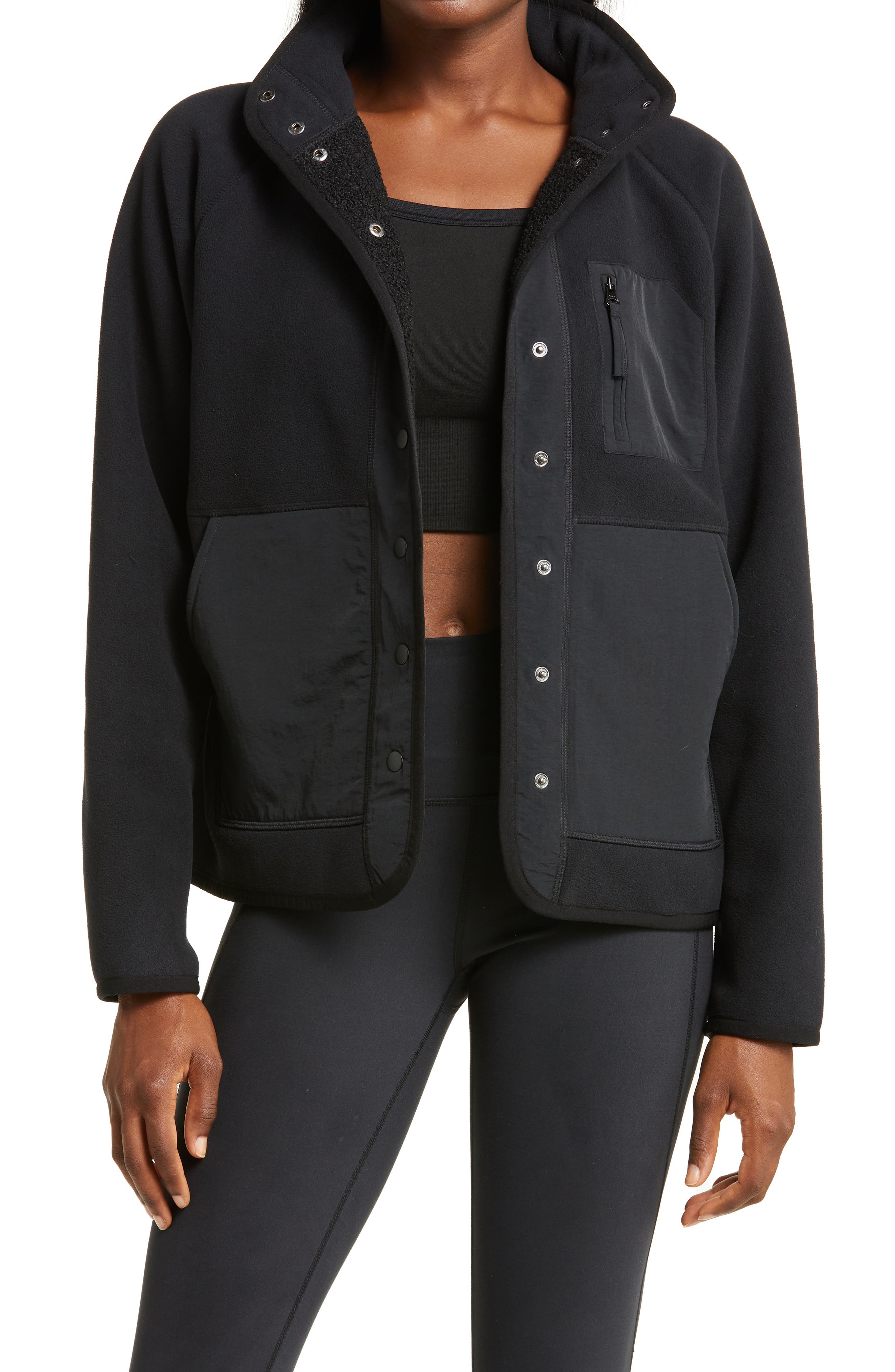 Zella Layer Up Jacket with Faux Shearling Lining | Nordstrom