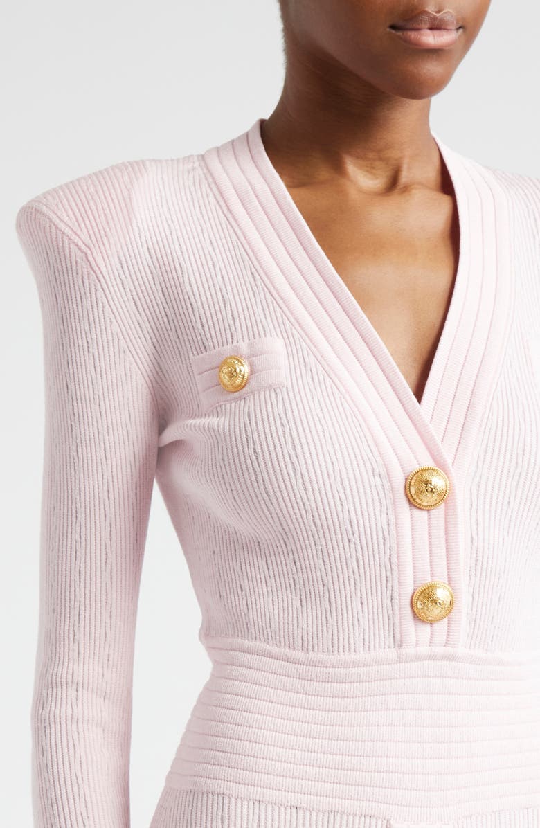Balmain Medallion Button Long Sleeve Sweater Dress | Nordstromrack