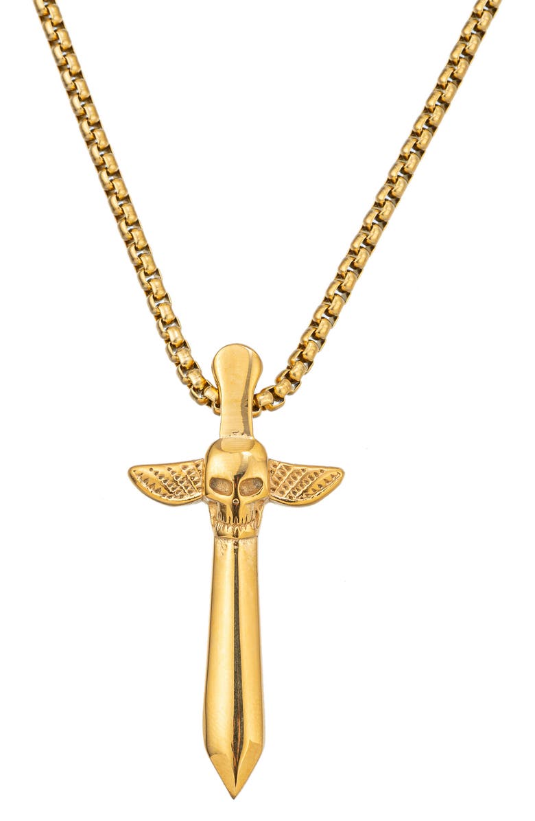 EYE CANDY LOS ANGELES Skull Sword Cross Pendant Necklace | Nordstromrack