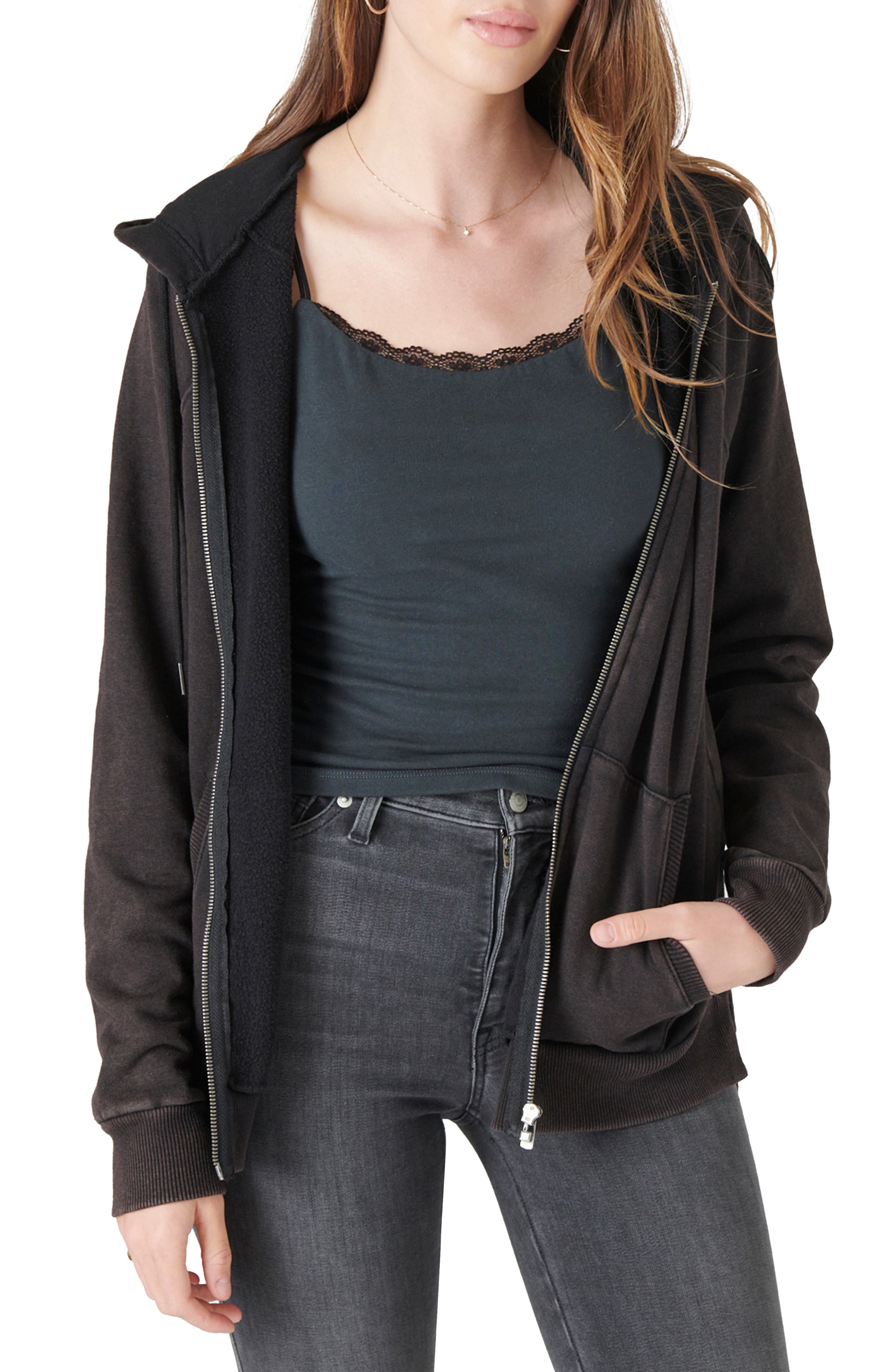 Lucky Brand Oversize Zip Hoodie | Nordstrom