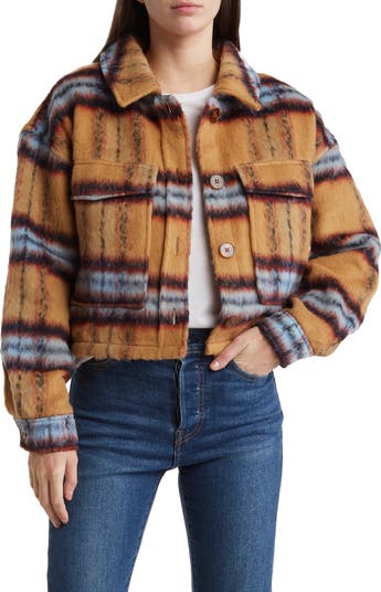 Vigoss Plaid Crop Shacket | Nordstromrack