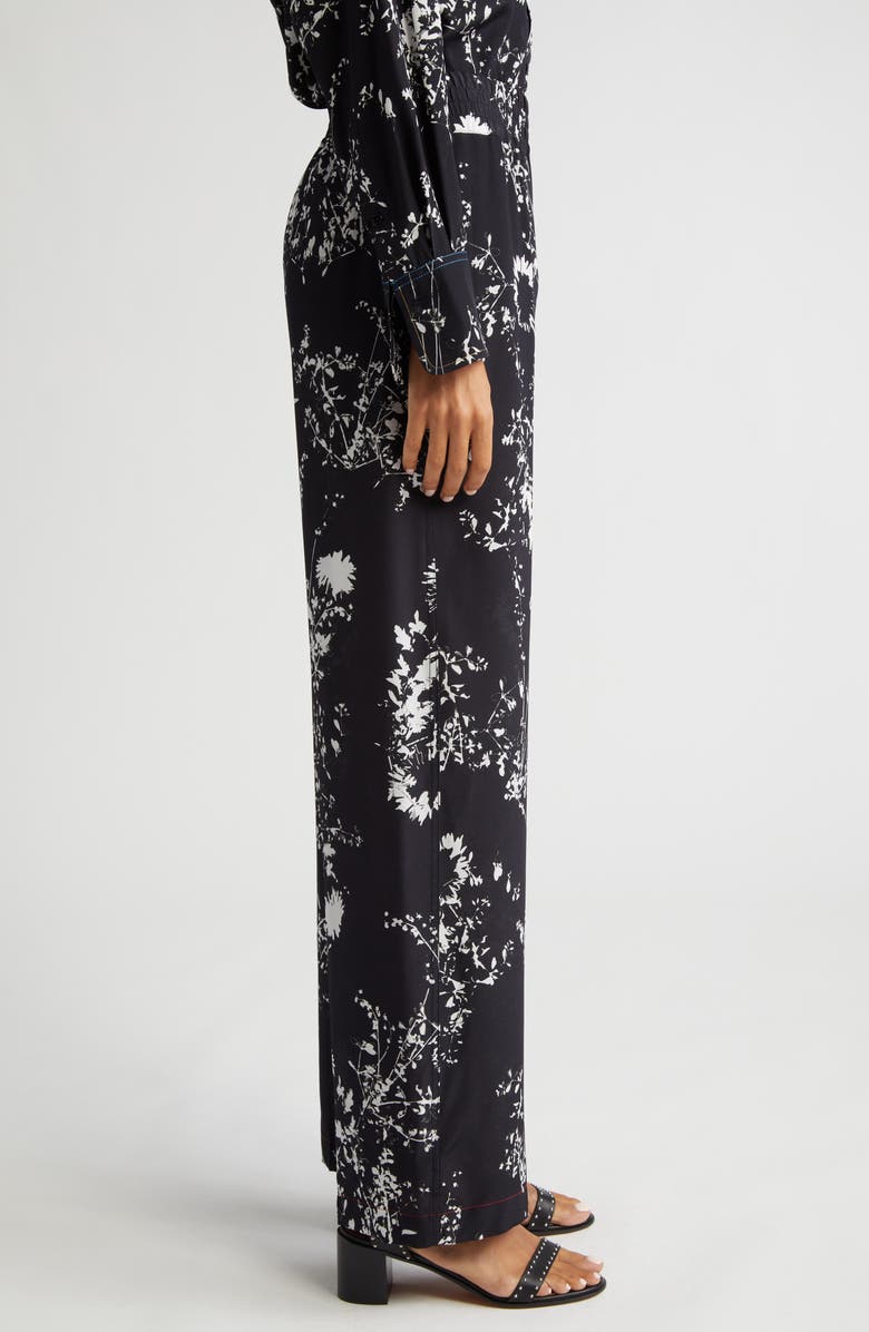 Victoria Beckham Floral Print Silk Pajama Pants | Nordstromrack