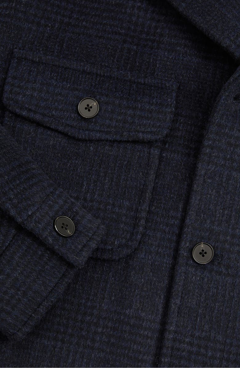 Reiss Pernix Glen Plaid Wool Blend Shirt Jacket | Nordstromrack
