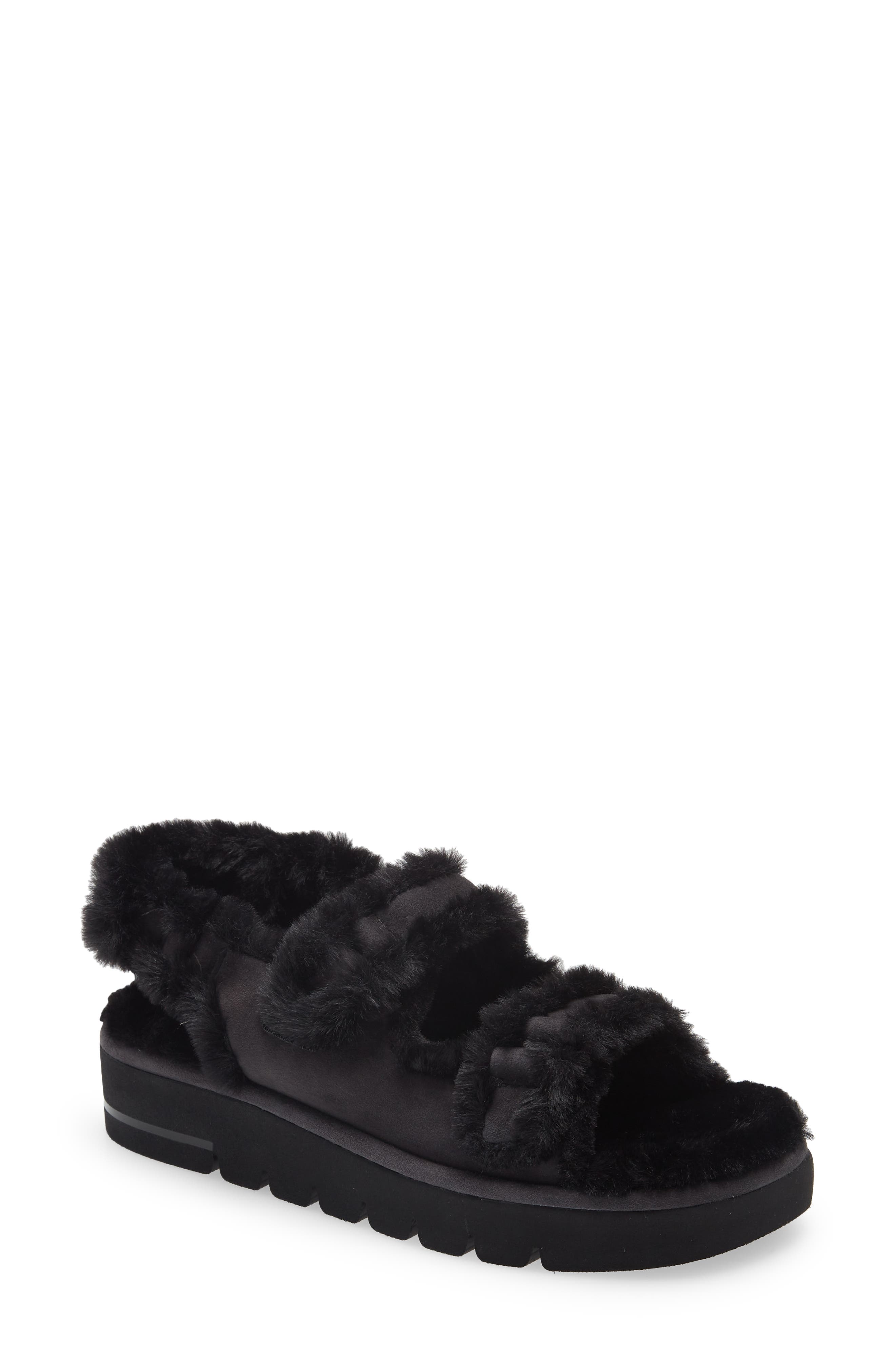 Stuart Weitzman Zoe Lift Faux Shearling Sandal (Women) | Nordstromrack