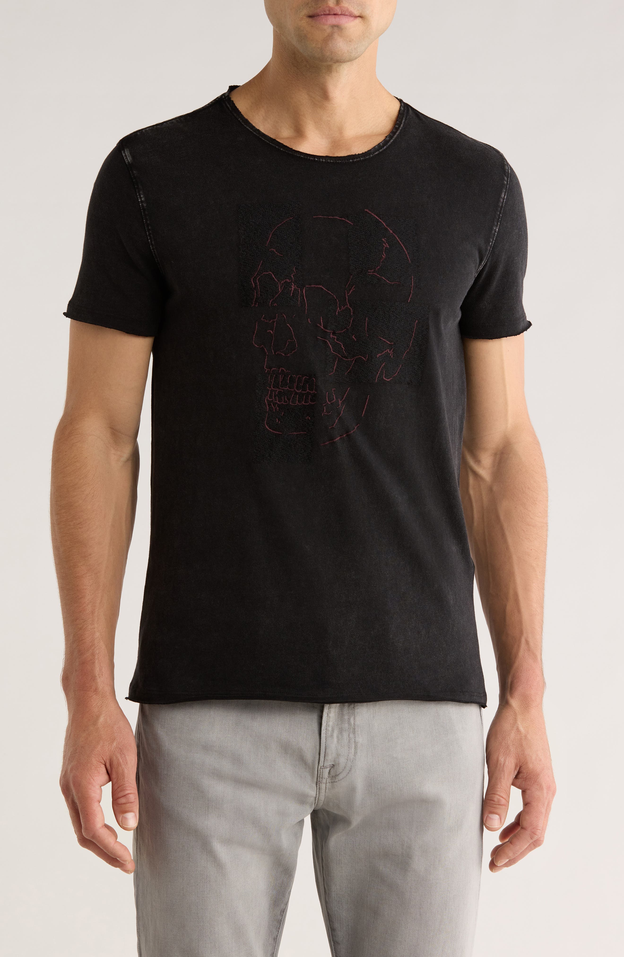 John Varvatos Skull Tiles Raw Edge Graphic T-Shirt | Nordstrom