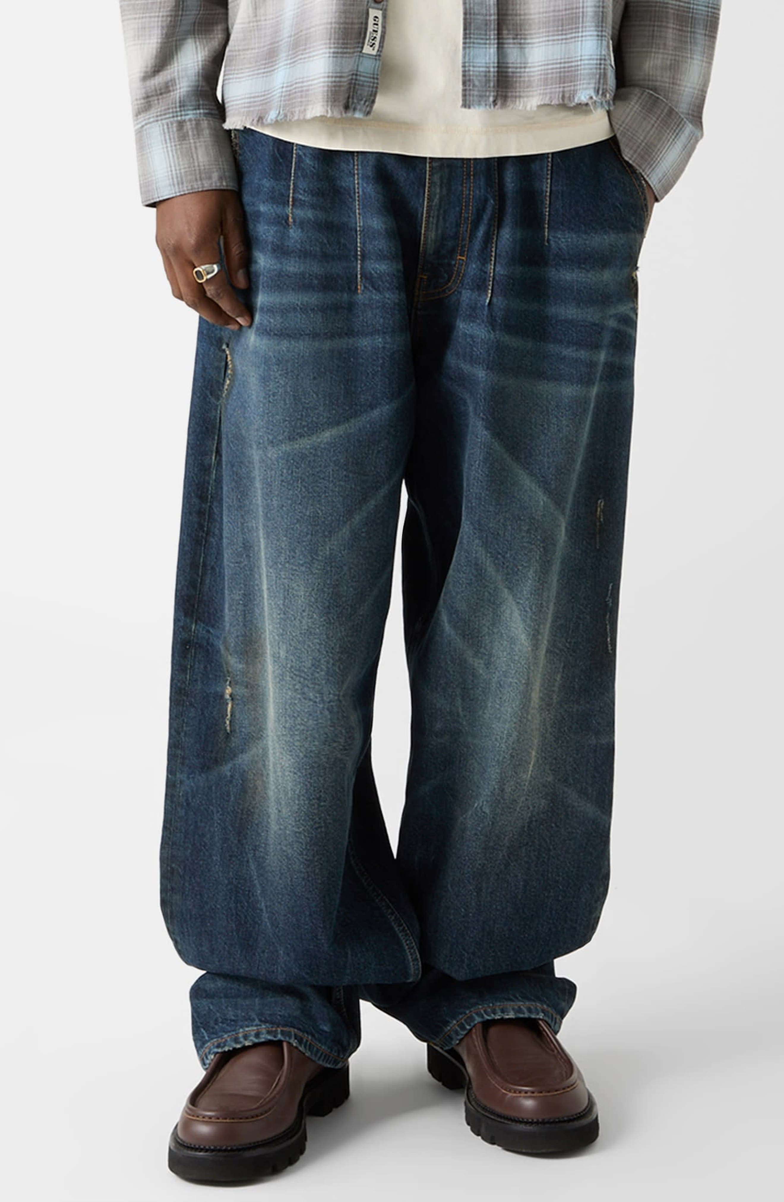 Super Baggy Distressed Wide Leg Jeans (Men) | Nordstrom
