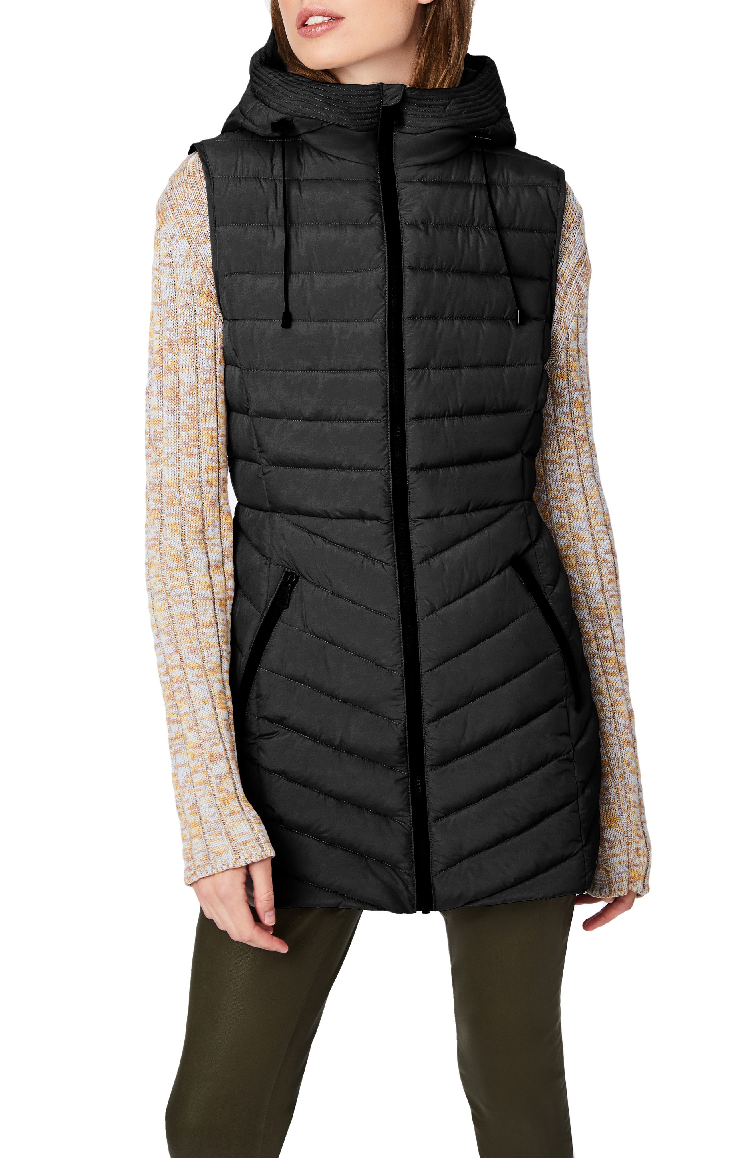 Bernardo Hooded Long Puffer Vest | Nordstromrack