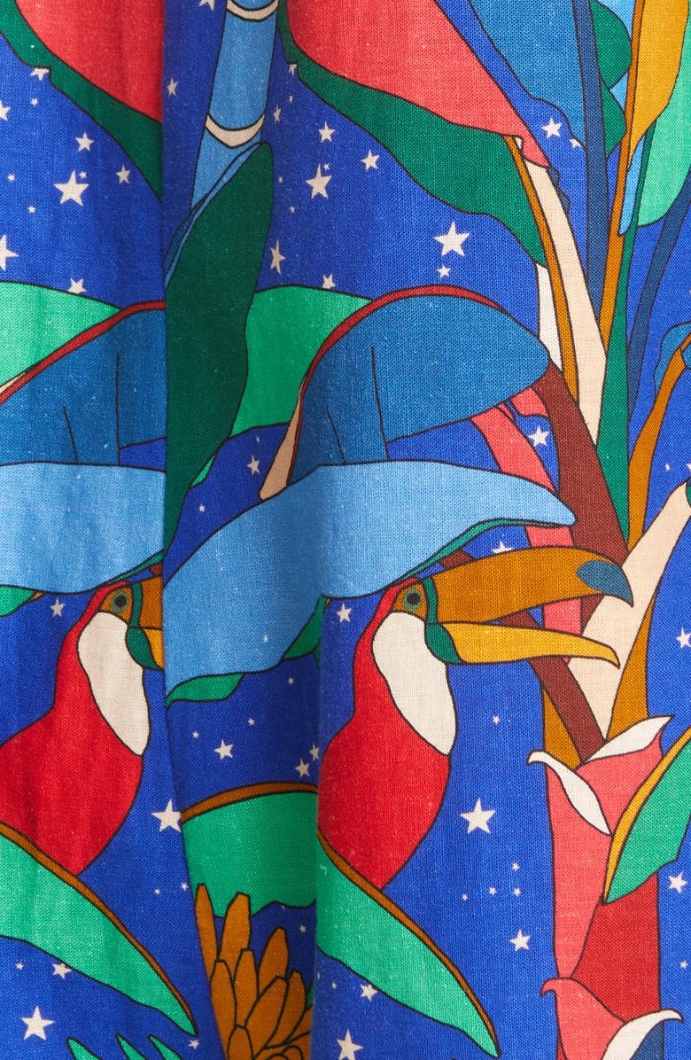 FARM Rio Colorful Forest Long Sleeve Linen Blend Romper | Nordstromrack