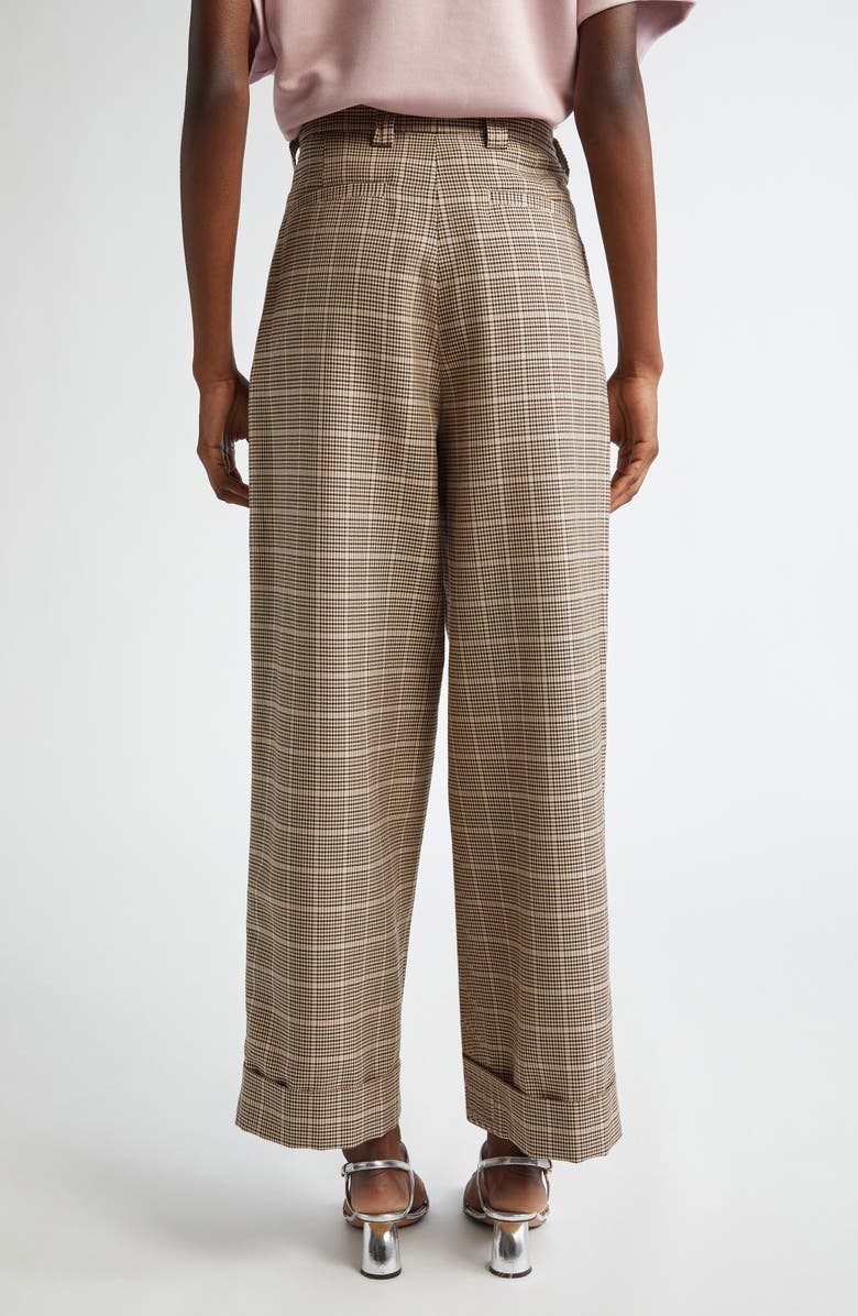 Dries Van Noten Pakora Glen Plaid Wide Leg Ankle Pants | Nordstromrack