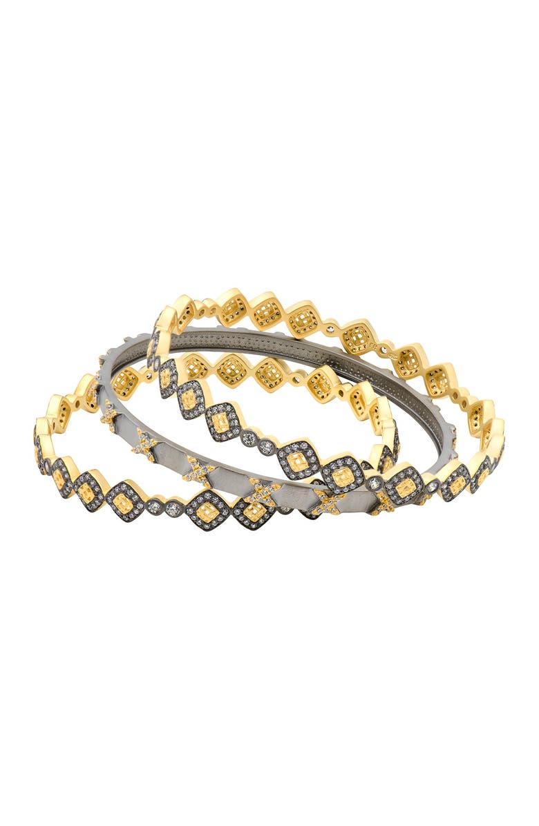 FREIDA ROTHMAN Lattice Motif CZ Accented Bangle - Set of 3 | Nordstromrack