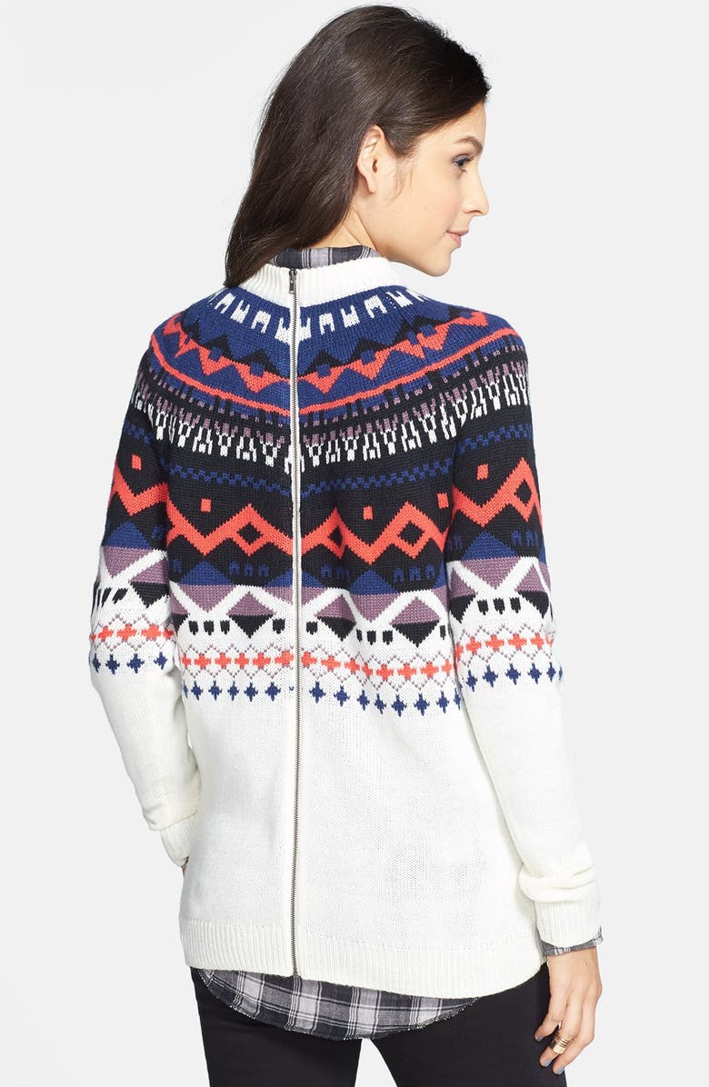 BP. Back Zip Fair Isle Cardigan | Nordstrom