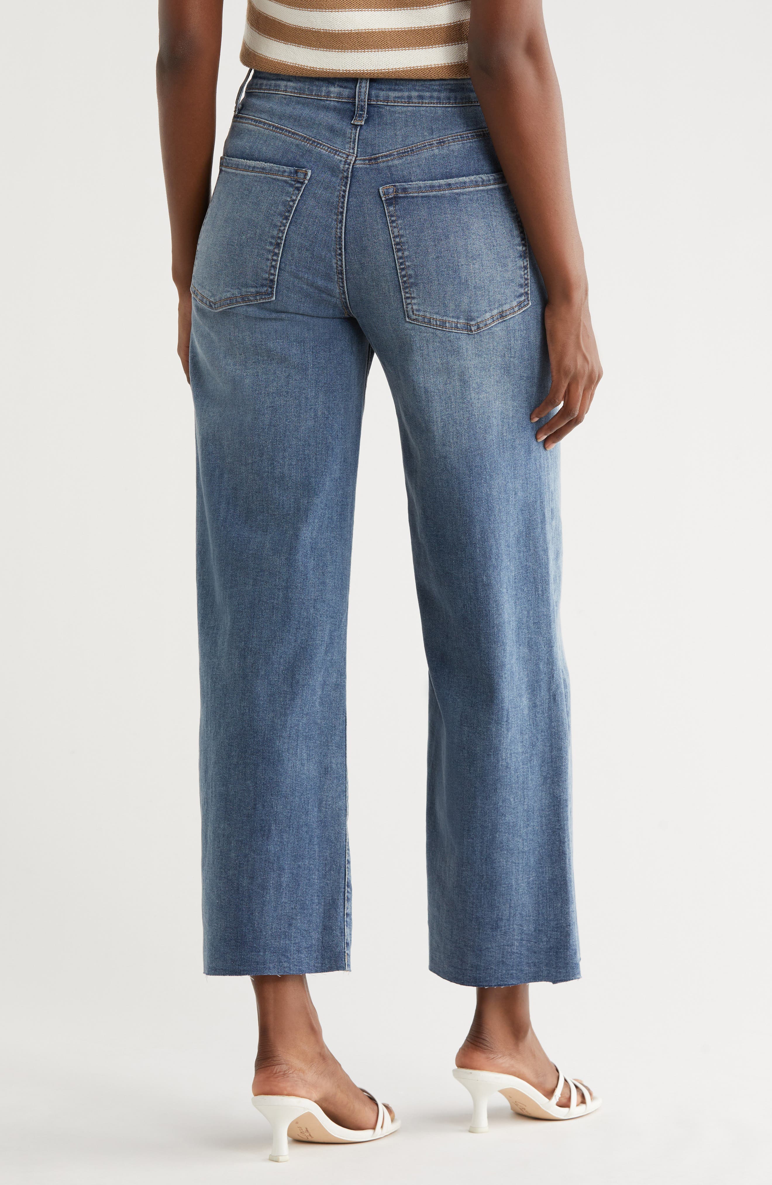 STS Blue Sabrina Raw Hem High Waist Ankle Wide Leg Jeans | Nordstromrack