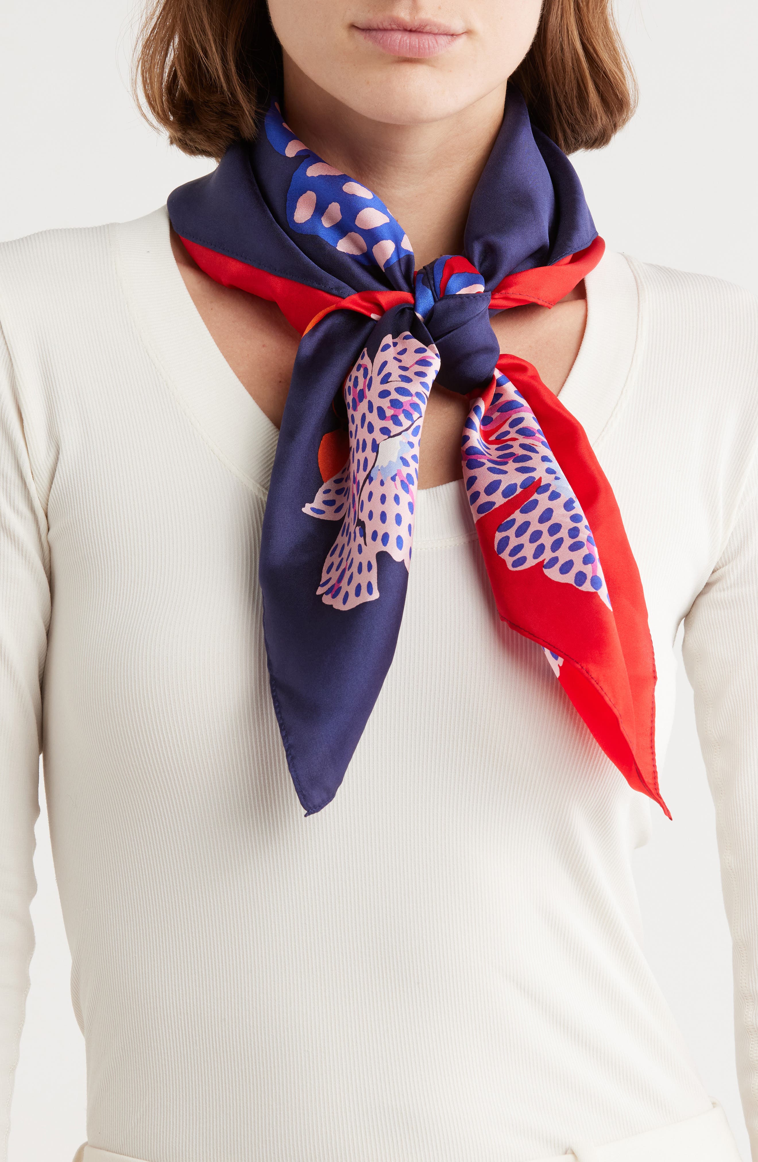 Kate Spade New York Dotty Floral Silk Scarf | Nordstromrack