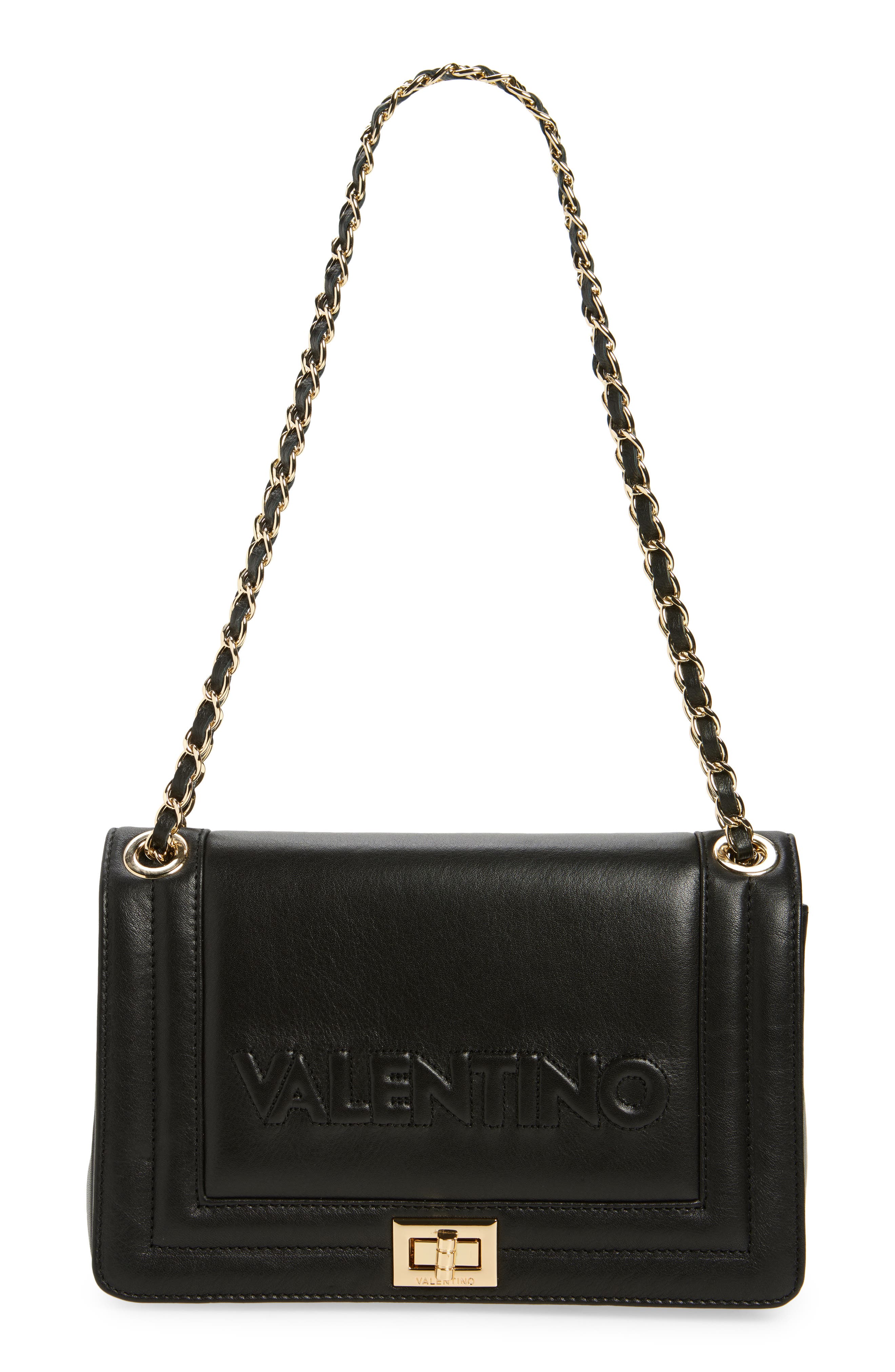 VALENTINO BY MARIO VALENTINO Alice Logo Embossed Leather Shoulder Bag ...