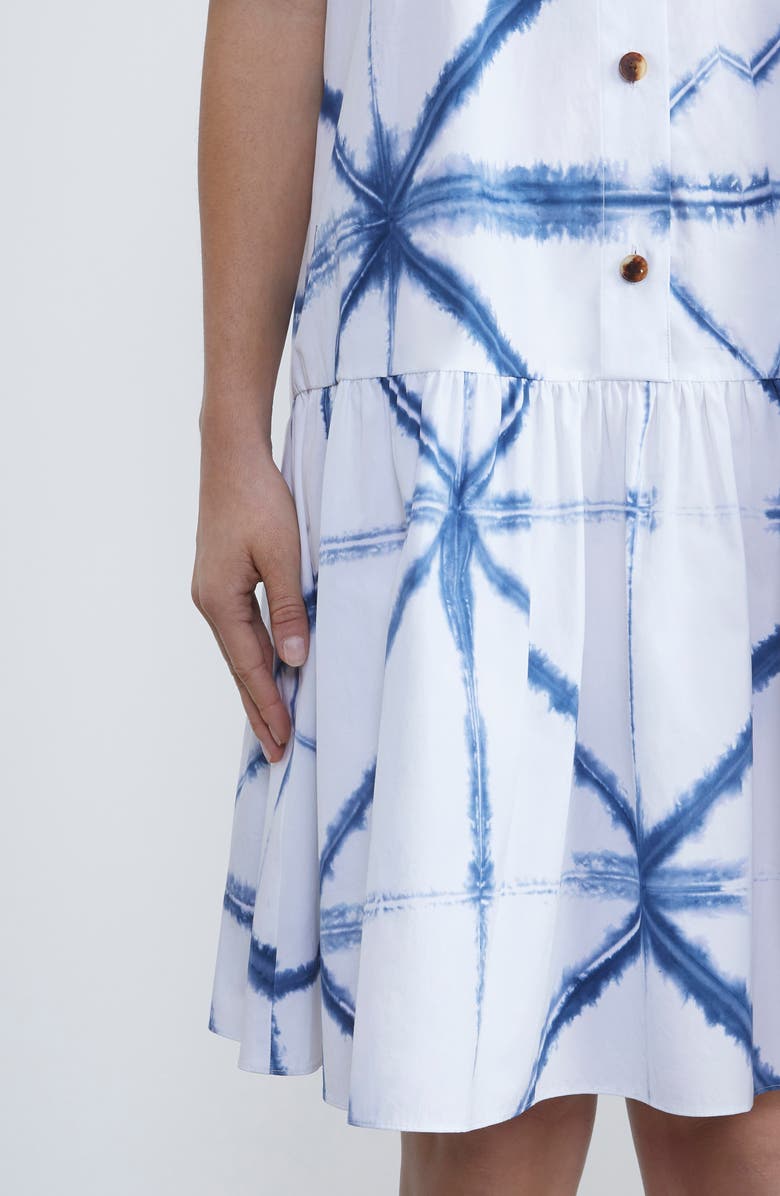 Lafayette 148 New York Troy Sunburst Shibori Cotton Poplin Shirtdress ...